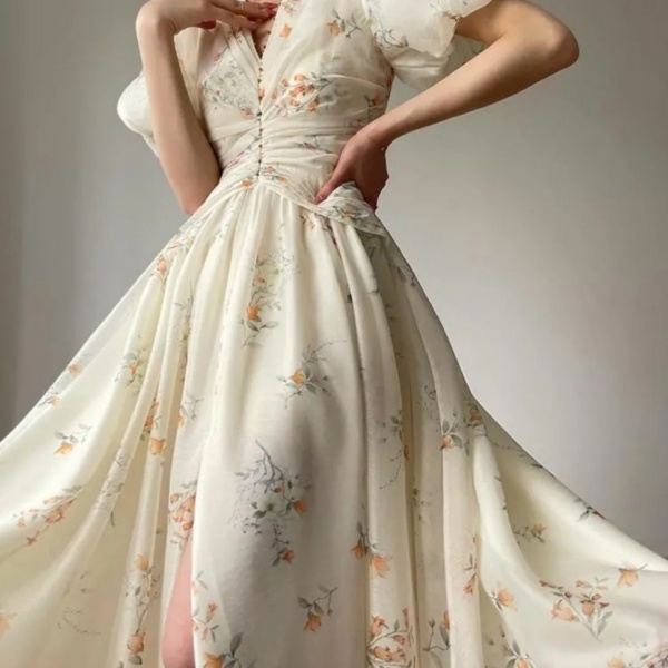 Frantsuz uzunligidagi ayollar ko‘ylagi ART 564654 S qaymoq rang haqida ...