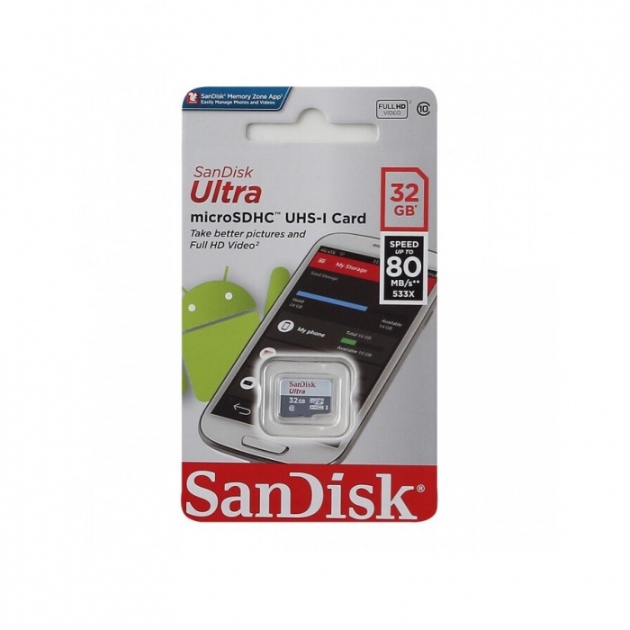 SanDisk SDSQUNS-032G-GN3MN Ultra Micro SDHC UHS-I 32GB 80MB/s Class 10 arzon narxda sotib oling ...