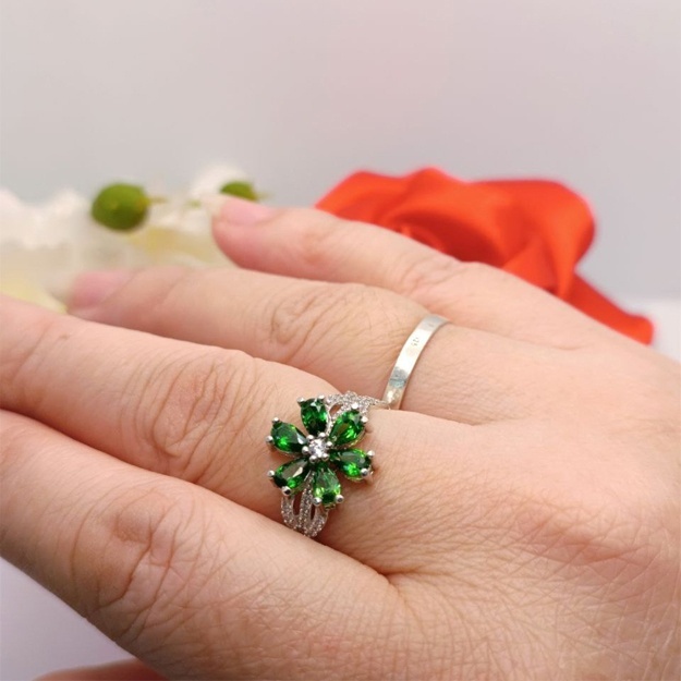 Yashil 925 kumush uzukdagi Eda uzugi ART 1009 18,8 arzon narxda sotib ...