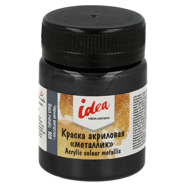 Akril bo‘yoq Vista-Artista idea dekor uchun metall IME-50 50 ml Qora ...